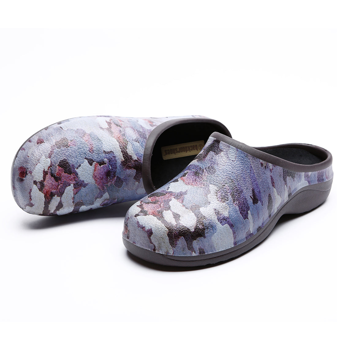 Blue Tree Camo Ladies Garden Clogs Backdoorshoes® - Backdoorshoes Ltd